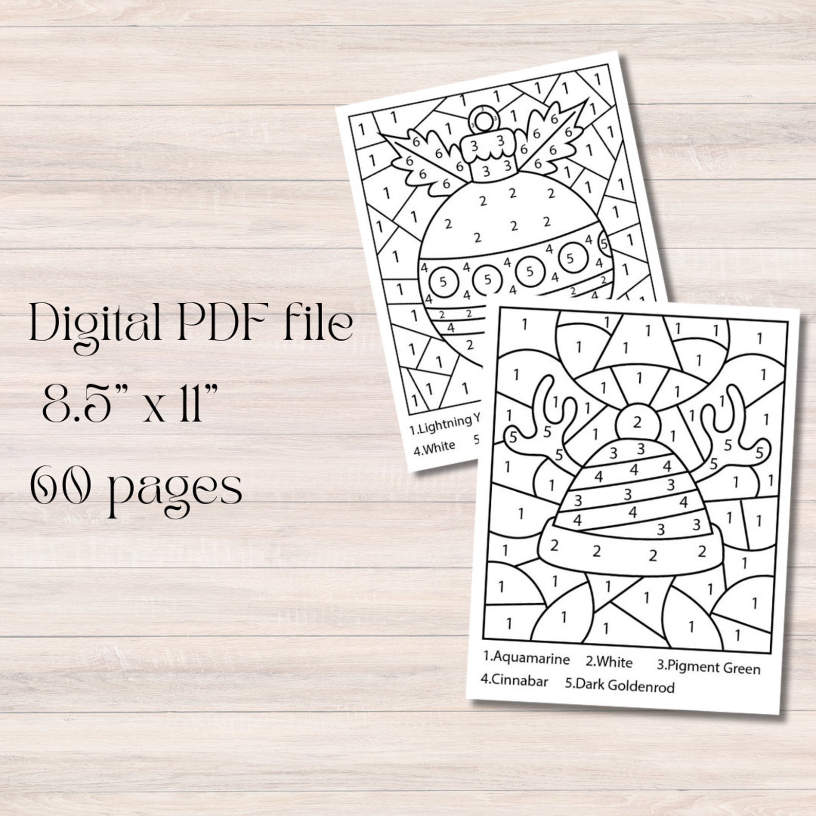 Christmas Color by Number, Christmas Coloring Pages, Christmas Activity ...