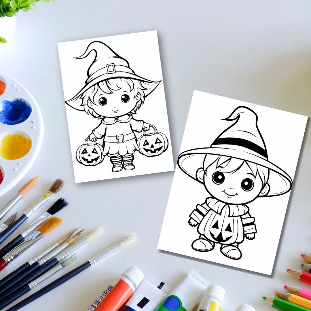 Cute Halloween Coloring Book, 157 Pages (PDF Pattern) - Etsy