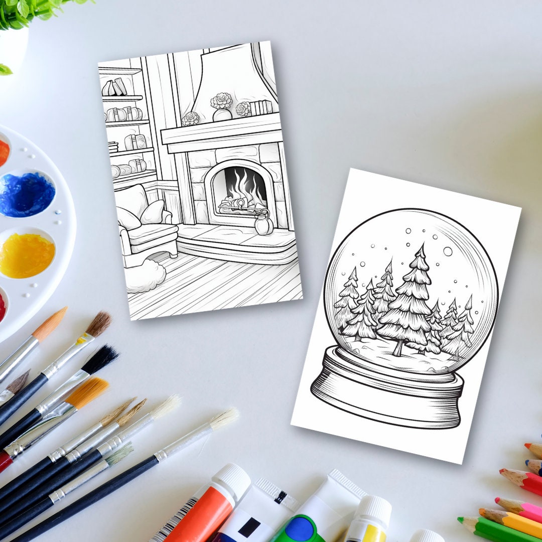 Winter Coloring Pages for Kids, Fun Holiday Coloring for Kids - Etsy