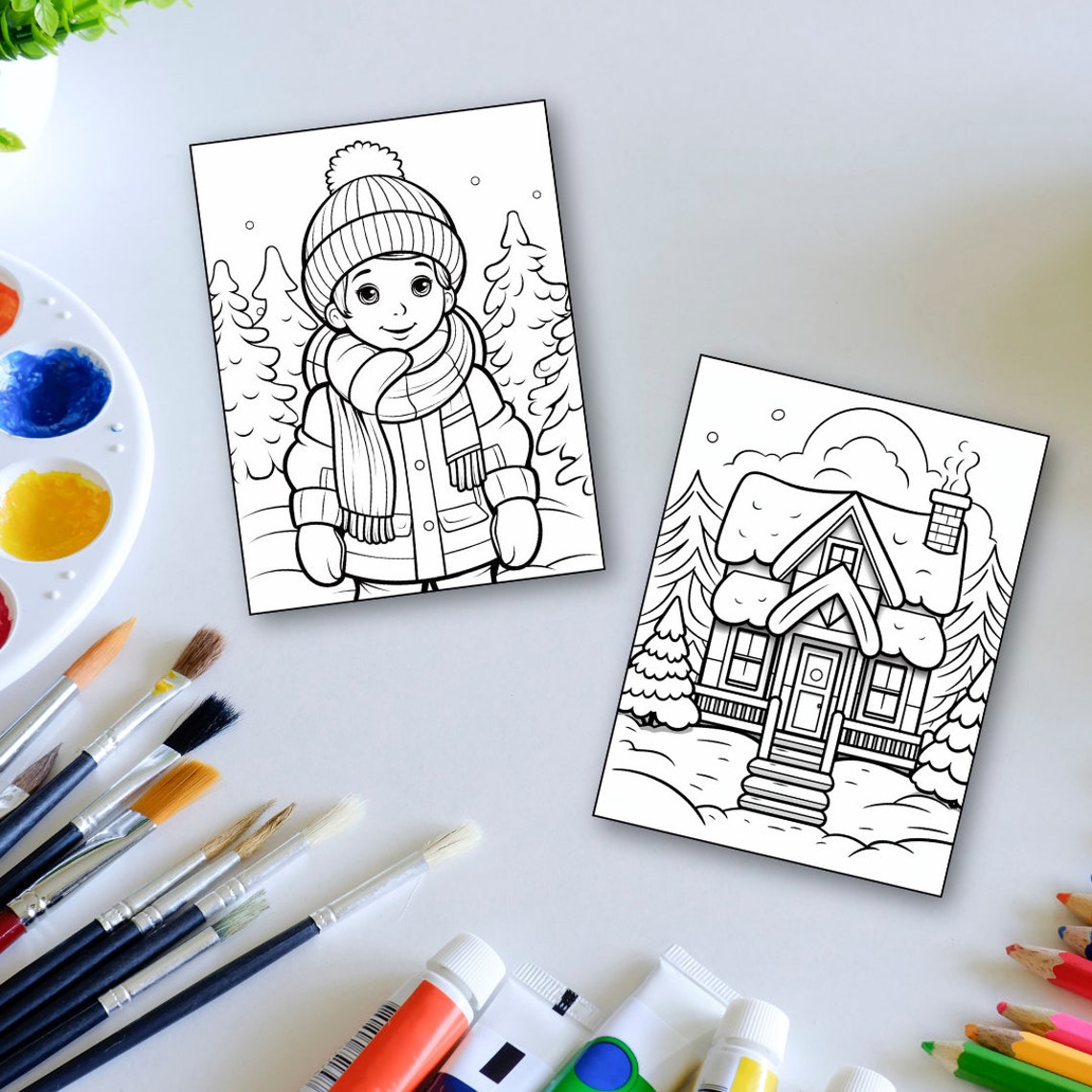 Winter Coloring Book for Kids, 100 Cute Pages (digital Download) - Etsy