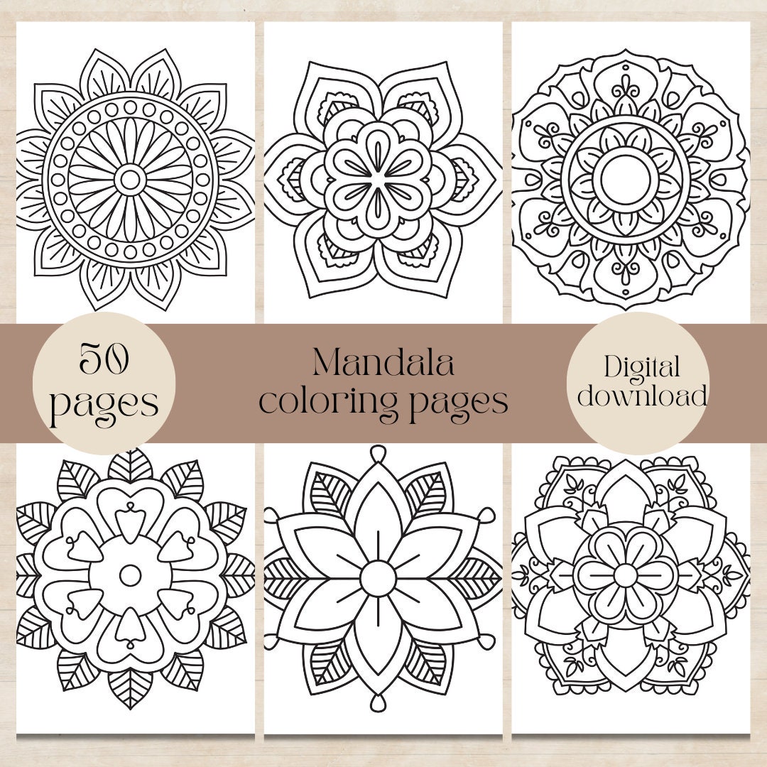Easy Mandala Coloring Pages for Kids, Adults Mandala Coloring Pages ...
