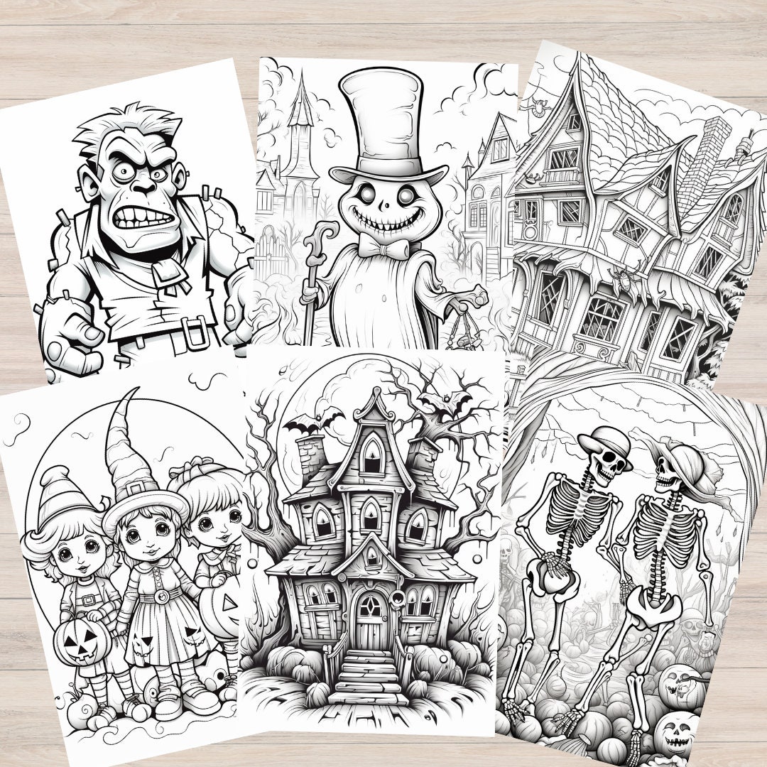 Halloween Coloring Book for Kids, Digital Download - Etsy