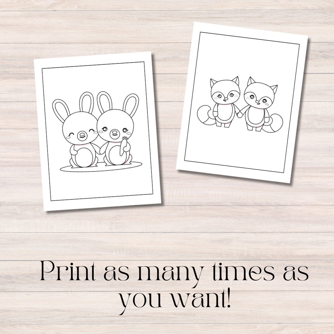 Valentine's Day Coloring Pages for Kids, Kids Coloring Book, Animal ...