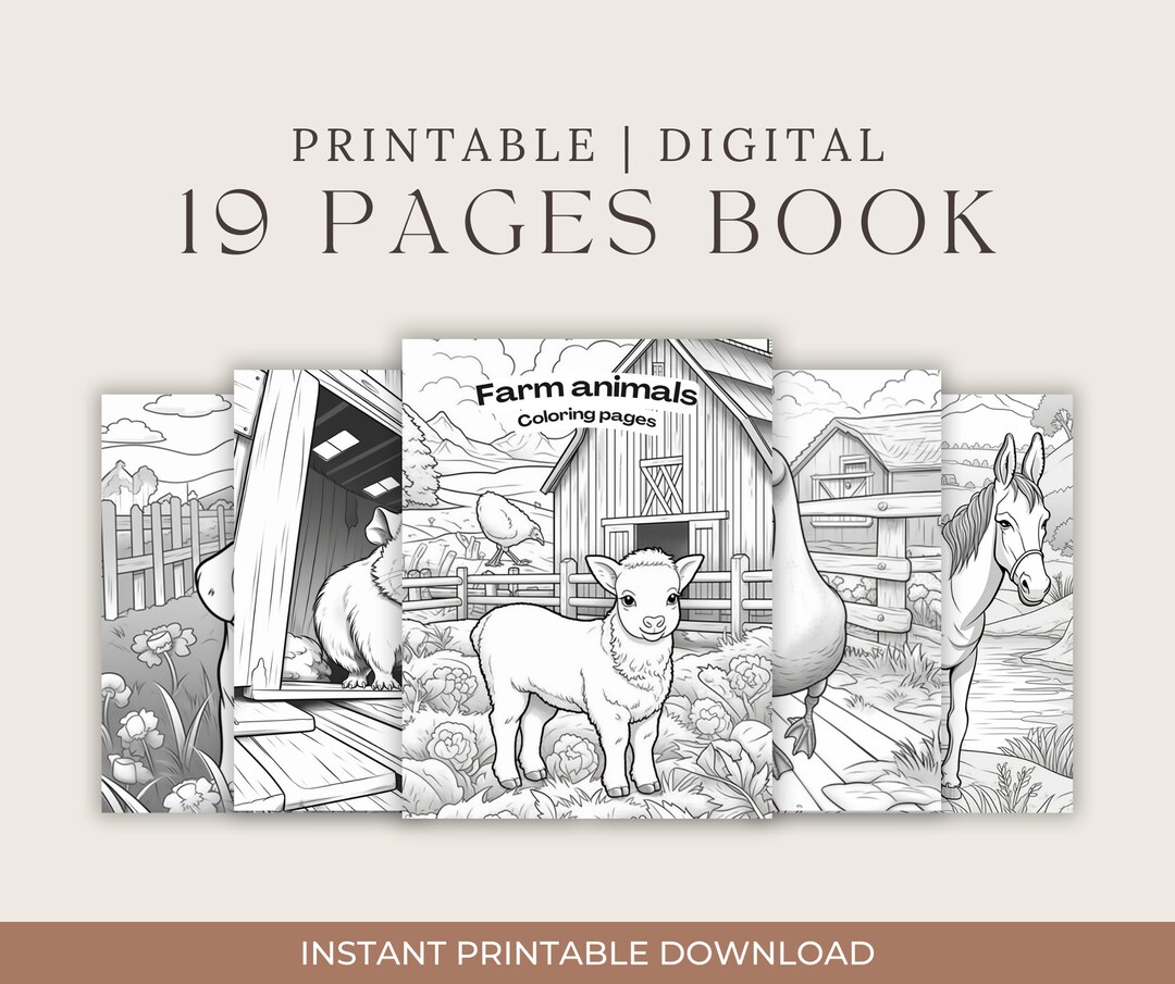 Coloring Sheets Farm Animals Printable Coloring Pages for Kids Coloring ...