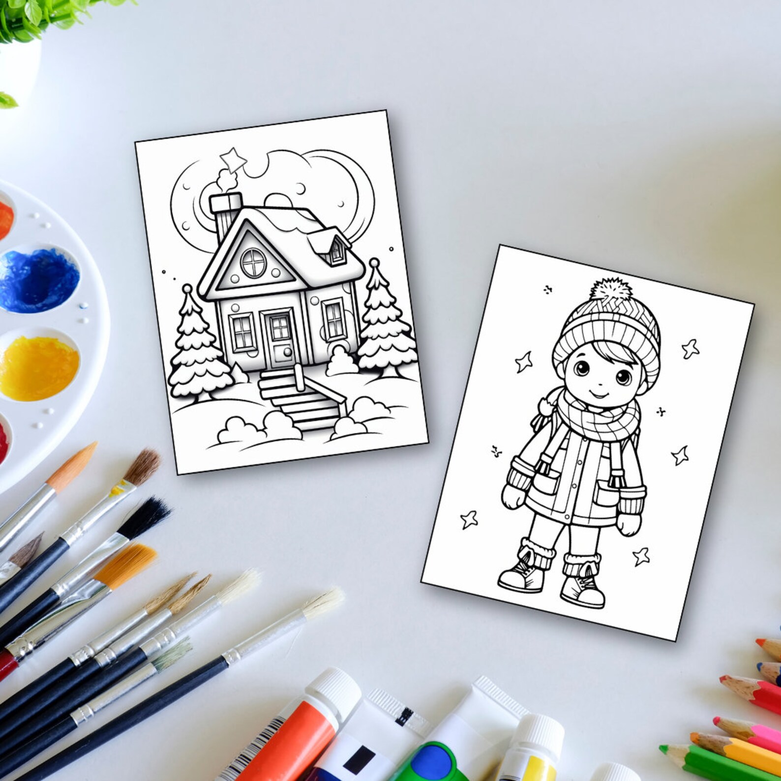 Winter Coloring Book for Kids, 100 Cute Pages (digital Download) - Etsy