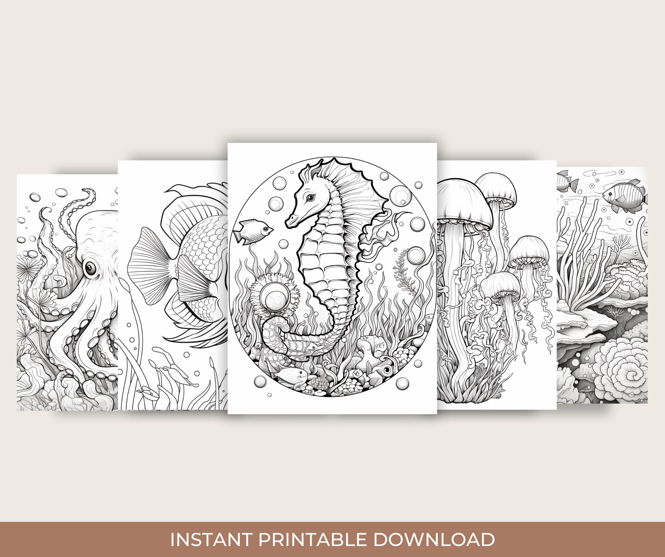 Coloring Sheets Sea Creatures Animals Printable Coloring Pages for Kids ...