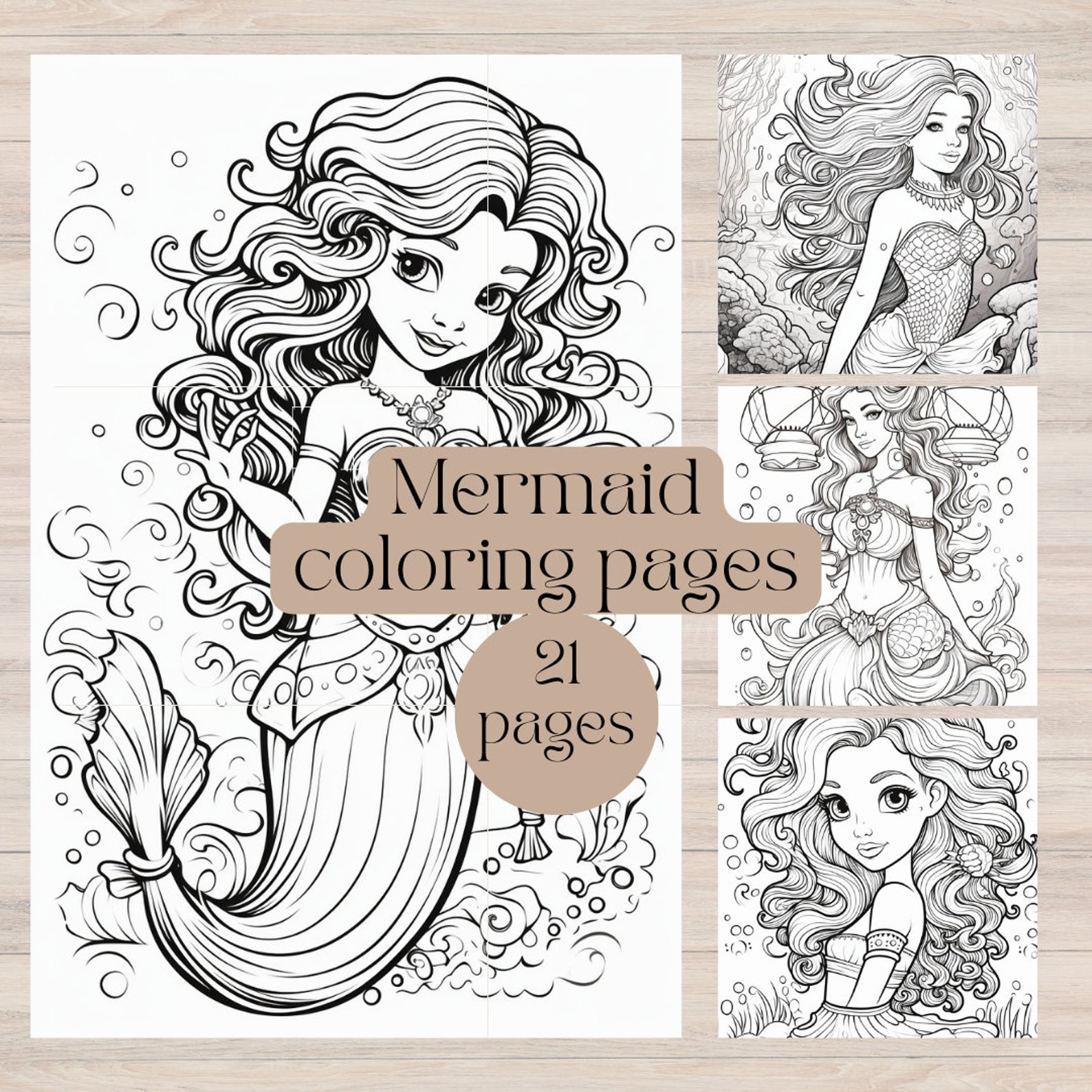 Mermaid Coloring Book Pages for Kids Printable Coloring Pages for Kids ...
