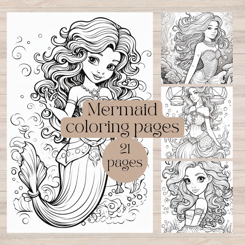 Mermaid Coloring Book Pages for Kids Printable Coloring Pages for Kids ...