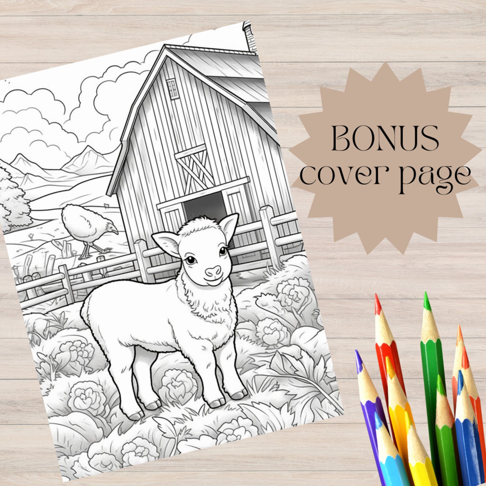 Animals Coloring Pages for Kids, Farm Animals Coloring Book, Kids ...