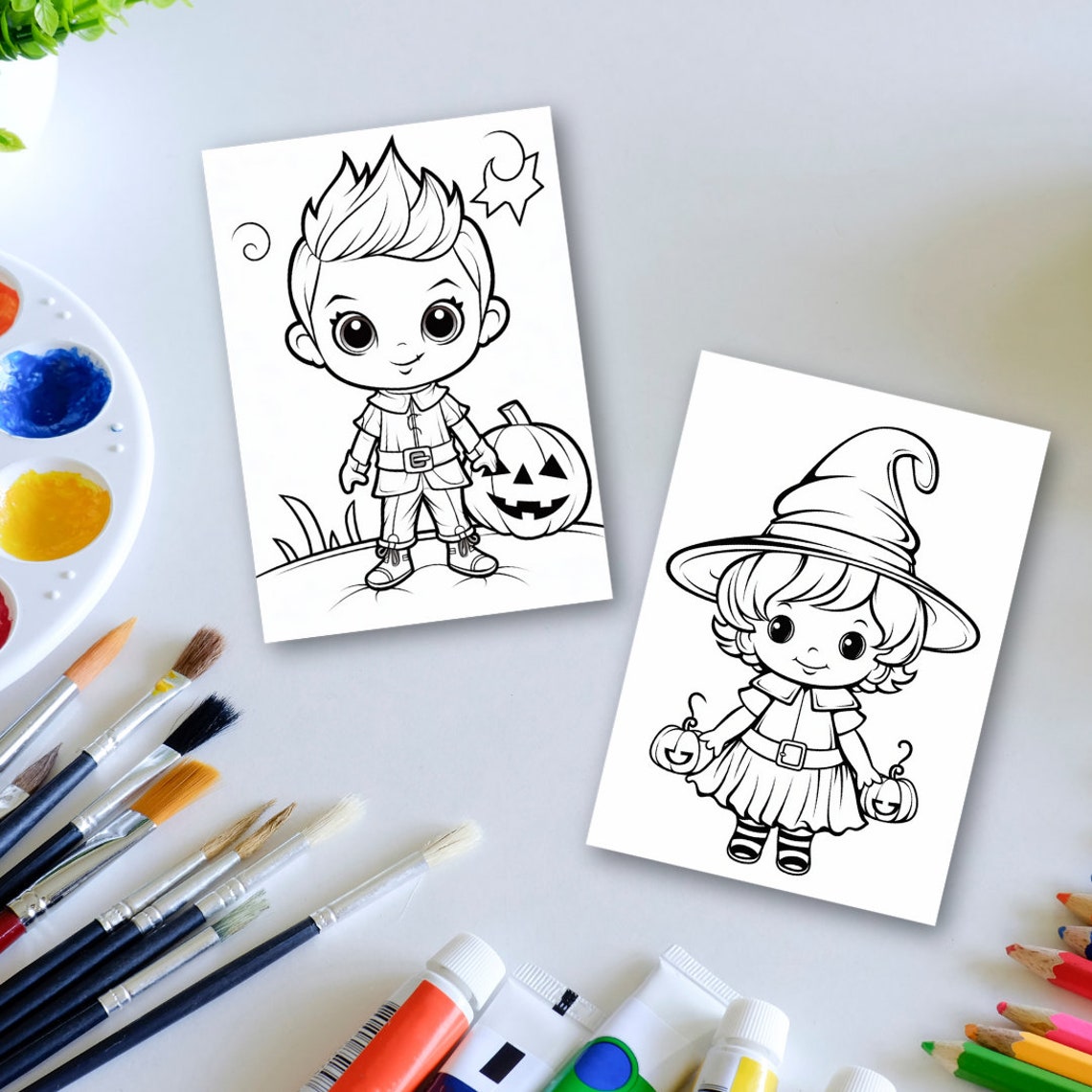 Cute Halloween Coloring Book, 157 Pages (PDF Pattern) - Etsy