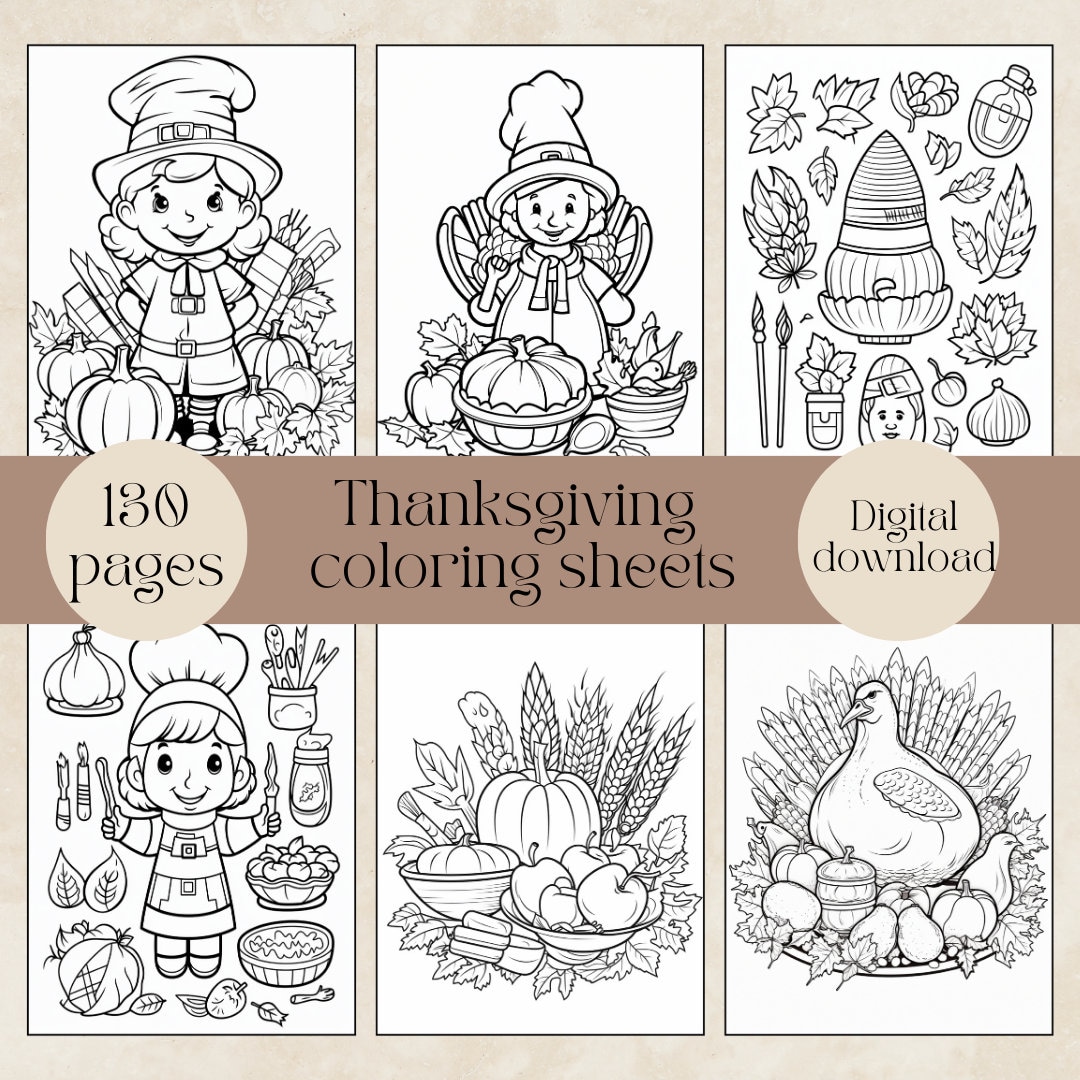 Happy Thanksgiving Coloring Sheets for Kids, Fun Thanksgiving Coloring ...