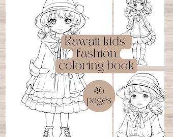 Kawaii Kids Super Fun Coloring Kawaii Coloring Children - Etsy