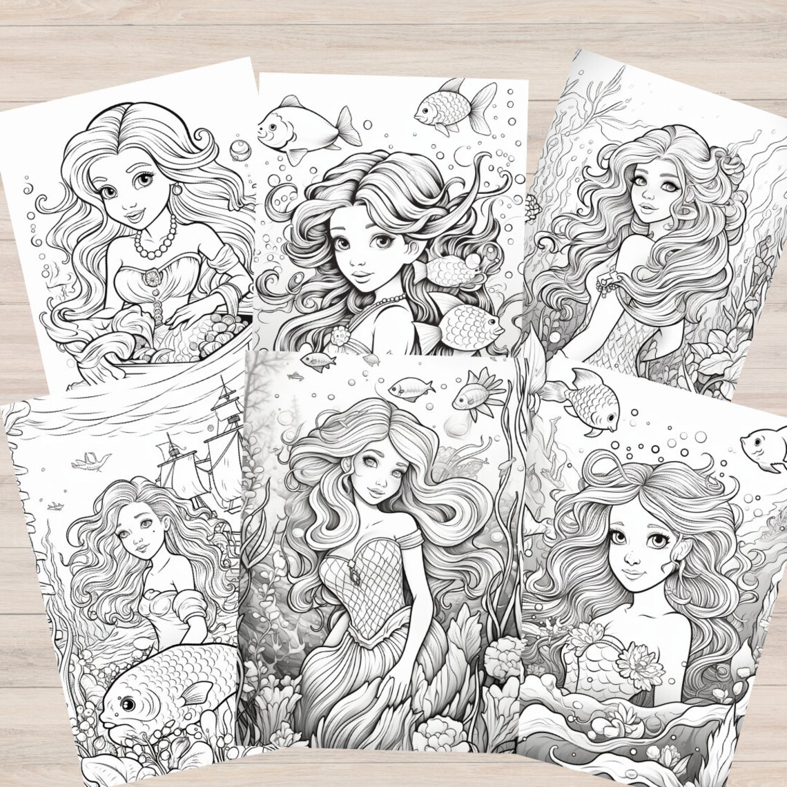 Mermaid Coloring Book Pages for Kids Printable Coloring Pages for Kids ...