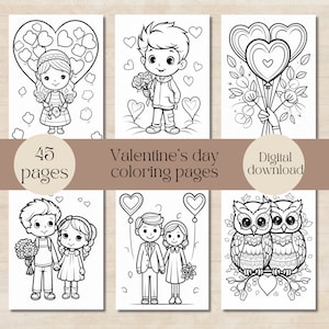 Valentine's Day Coloring Pages for Kids, Coloring Sheets for Kids, Love ...