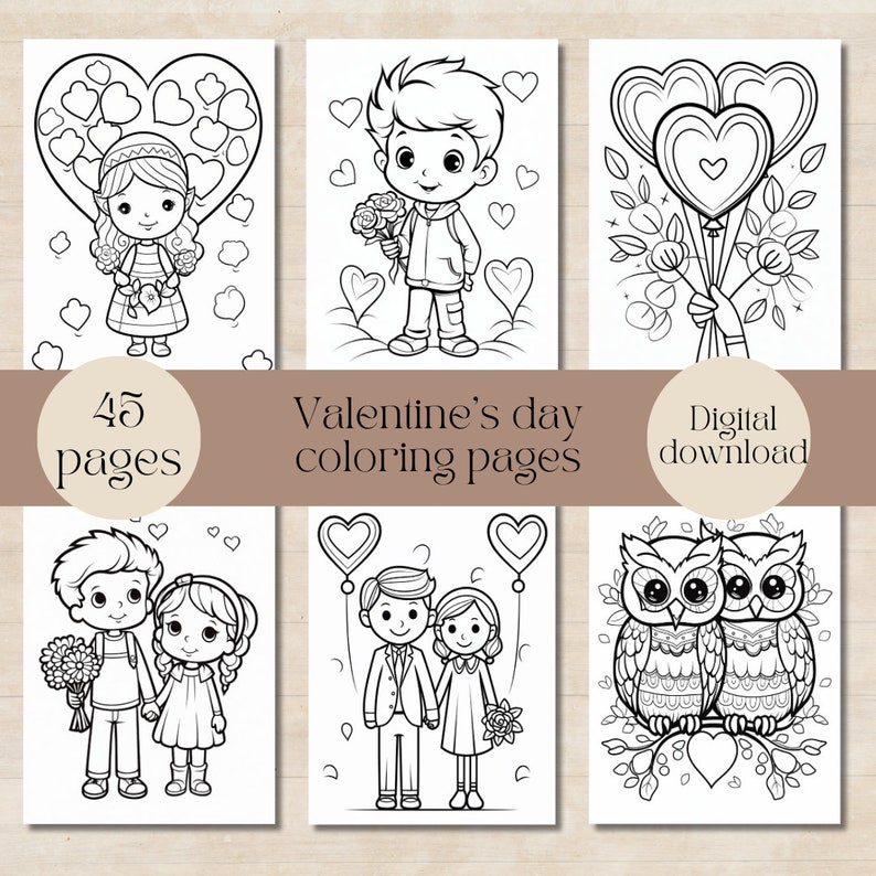 Valentine's Day Coloring Pages for Kids, Coloring Sheets for Kids, Love ...