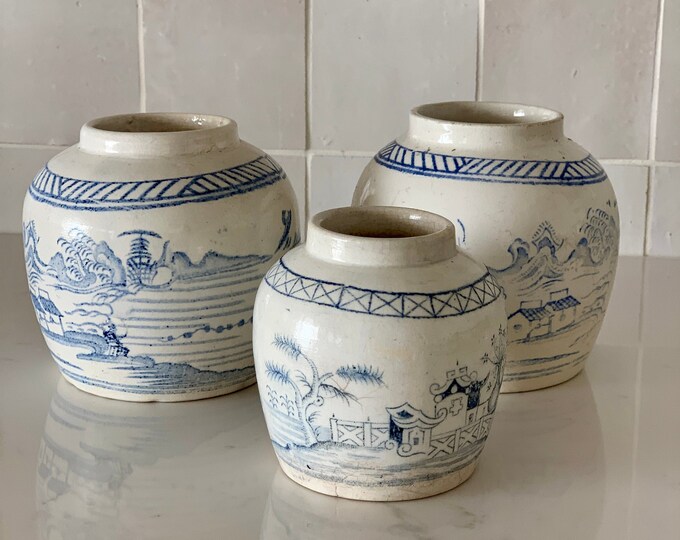 19 Century Antique Ginger Pots Jars - Set of 3 - Etsy