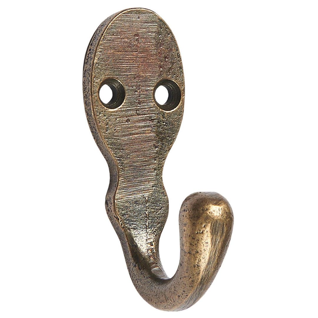 Mini Antique Brass Wall Hook – Rustic, Farmhouse, or Industrial Metal ...