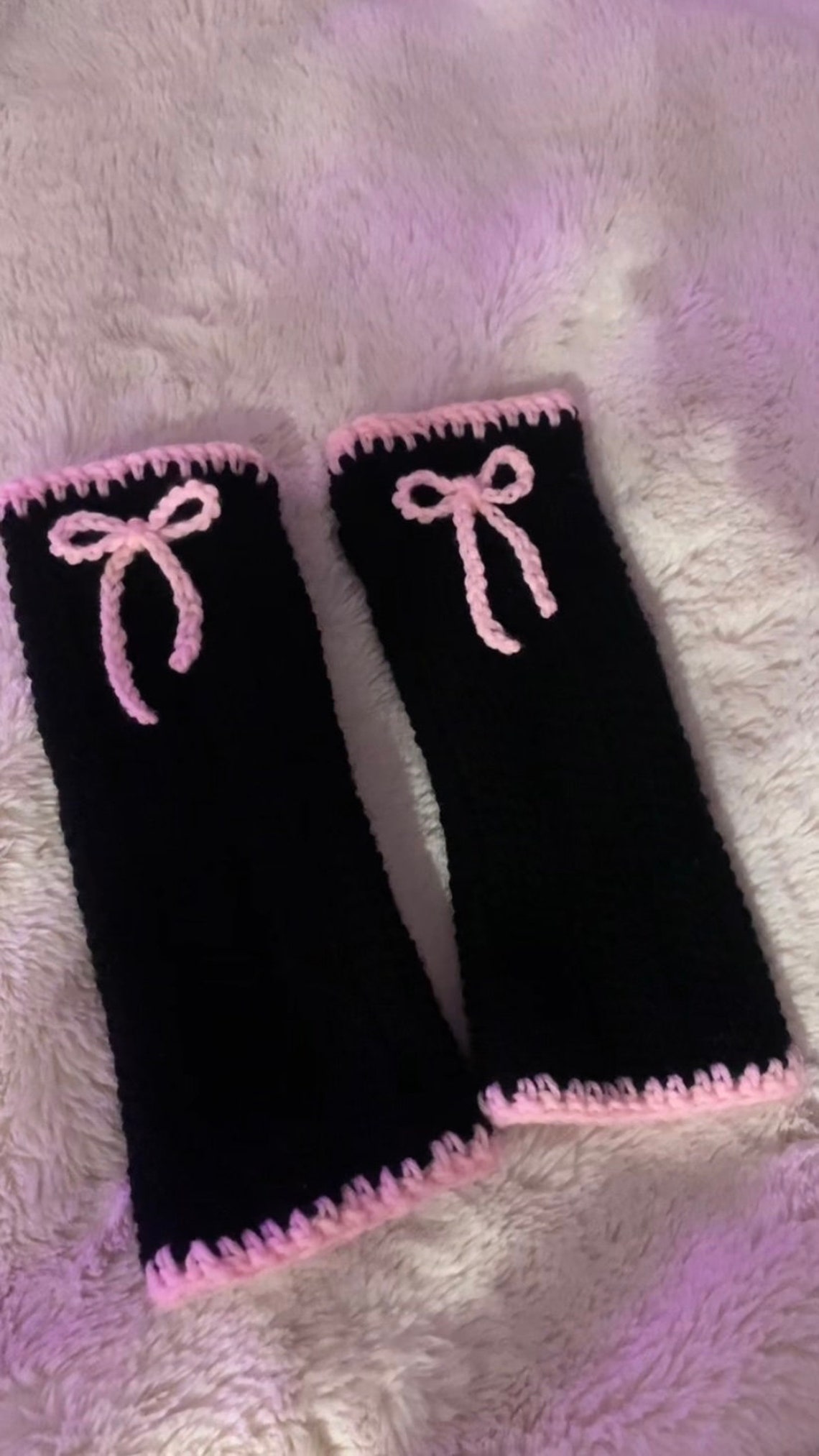 Coquette Arm Warmers/hand Warmers, Cute Fall/winter Accessories/ Black ...
