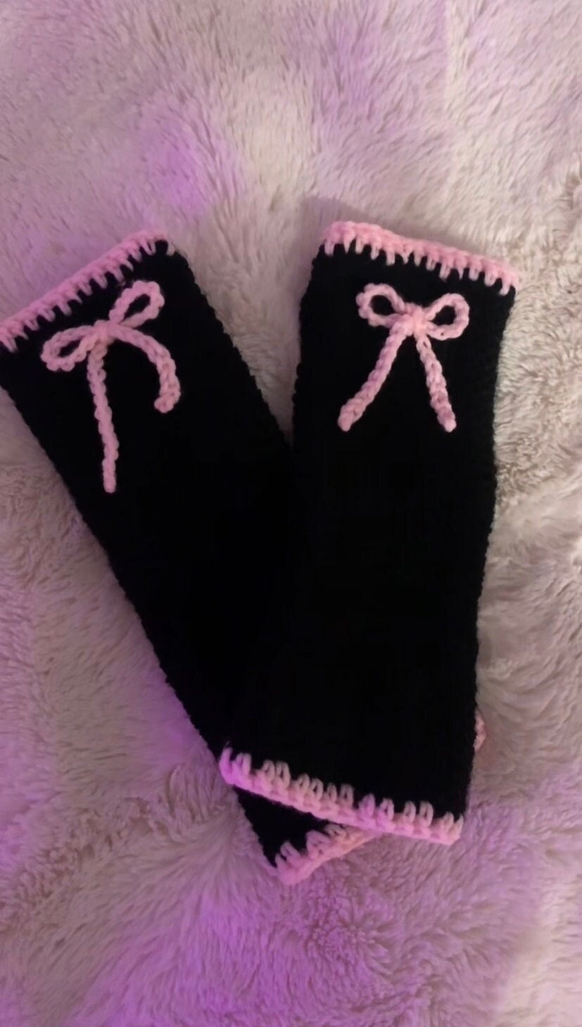 Coquette Arm Warmers/hand Warmers, Cute Fall/winter Accessories/ Black ...