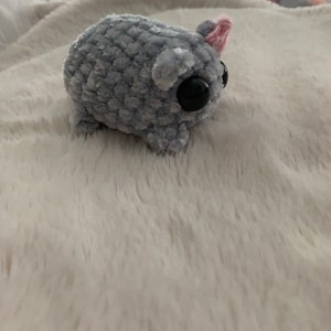 Sad Hamster With Bow Plushie Emotional Support Plush Kawaii Stuffie ...