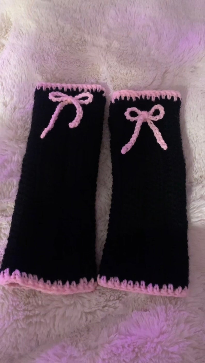 Coquette Arm Warmers/hand Warmers, Cute Fall/winter Accessories/ Black ...