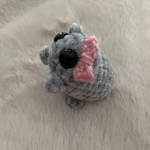 Sad Hamster With Bow Plushie Emotional Support Plush Kawaii Stuffie ...