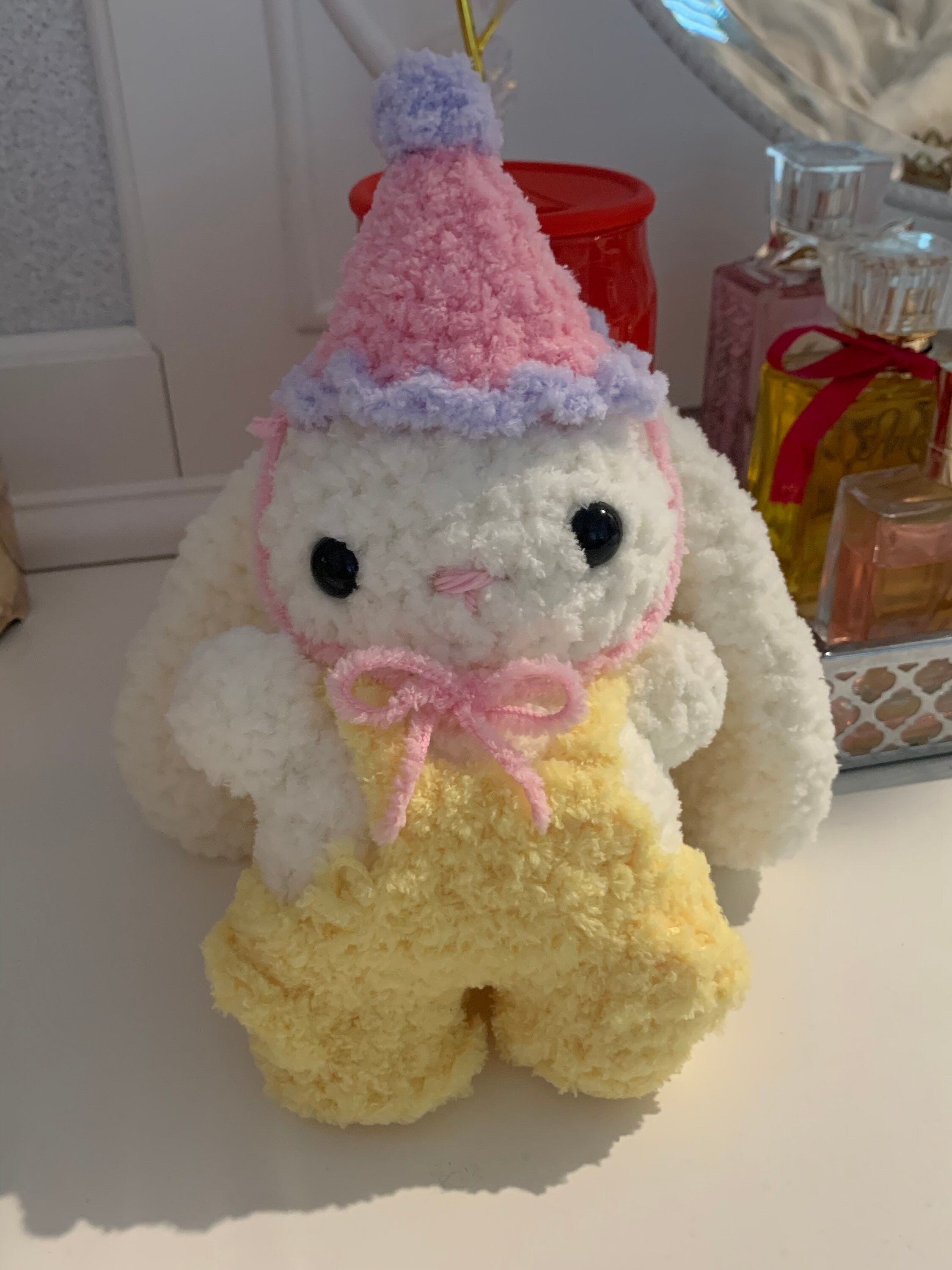 Birthday Bunny Plush Custom Rare Crochet Bunny Plushie With Birthday ...
