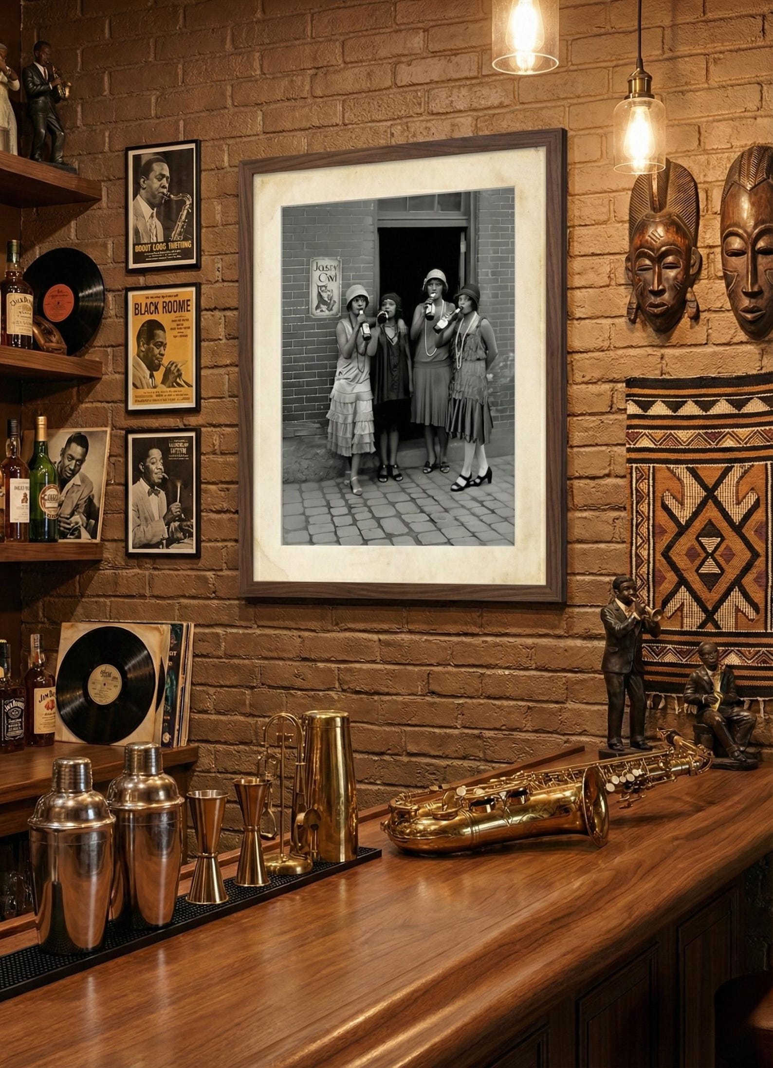 Harlem Renaissance Art : Black History Flapper Print - Vintage ...