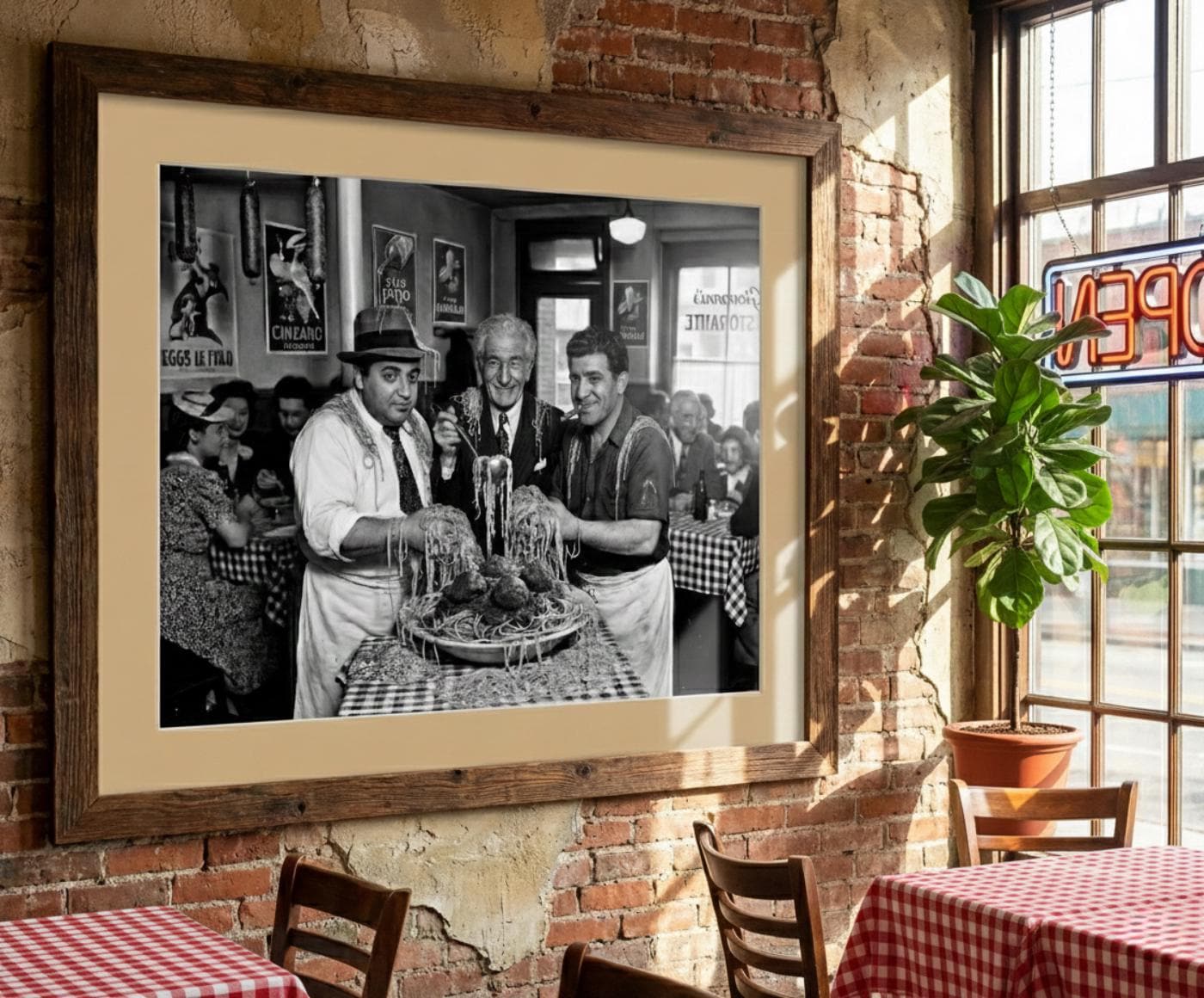 Funny Italian Wall Art : Vintage Mafia Pasta Print - Pizzeria Kitchen ...