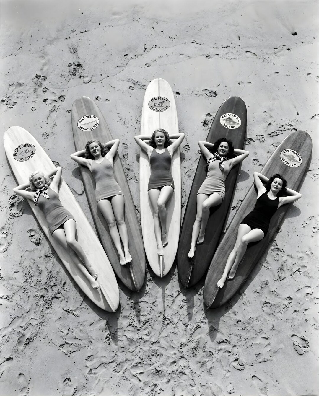 Surfer Girl Art Vintage Style Surf Beach Wall Decor Etsy