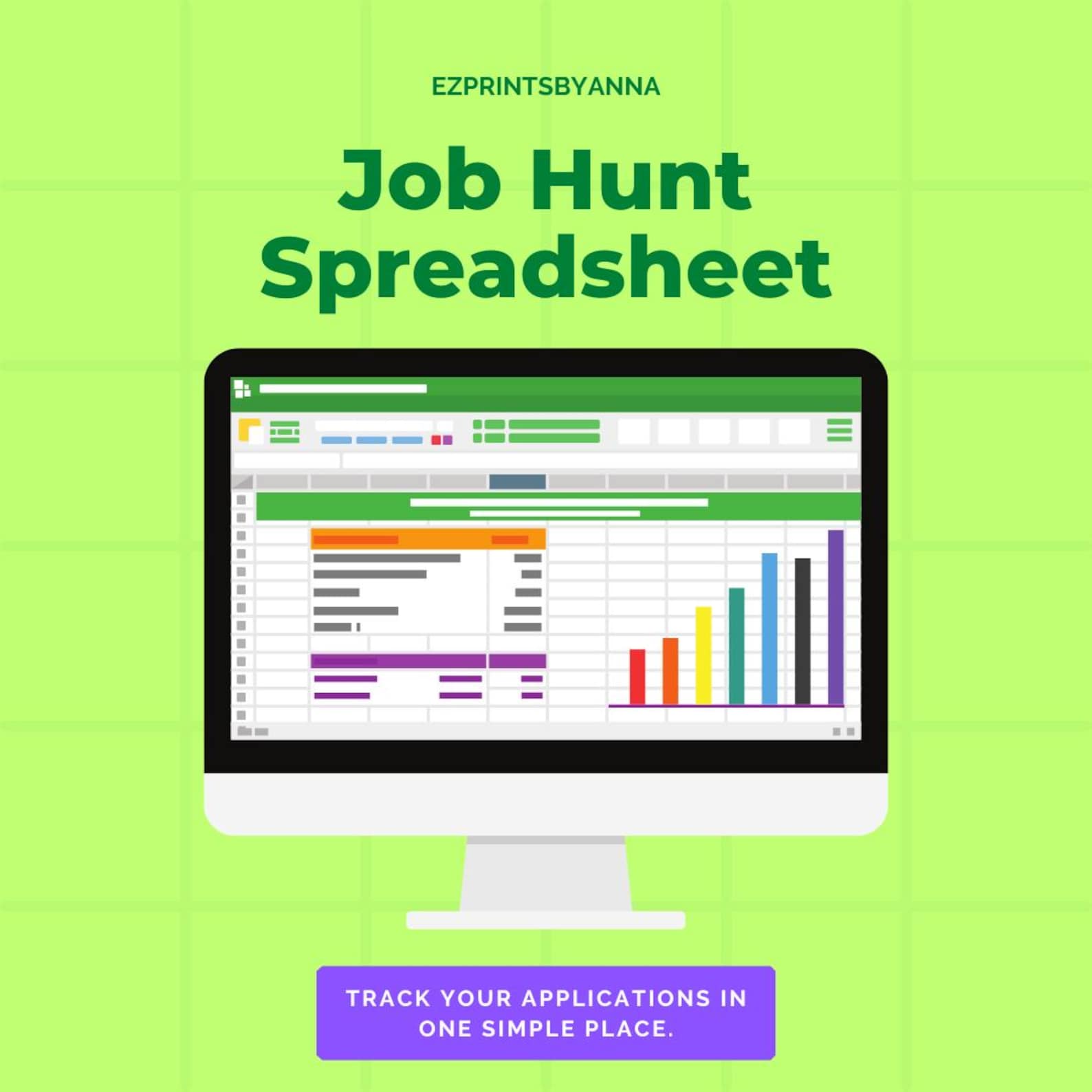 Job Hunt Organizer Template (google Sheets) - Etsy