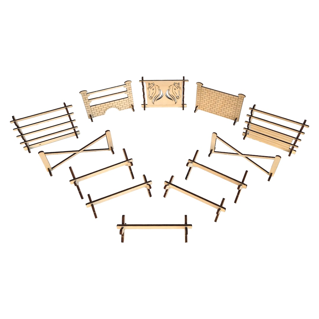 Wooden Horse Jump Set – Adjustable Toy Horse Obstacles (fits Breyer ...