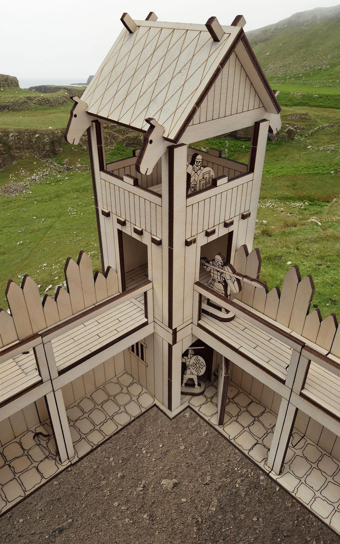 DIY Wooden Viking Castle Kit – 158‑piece Medieval Fortress Playset ...