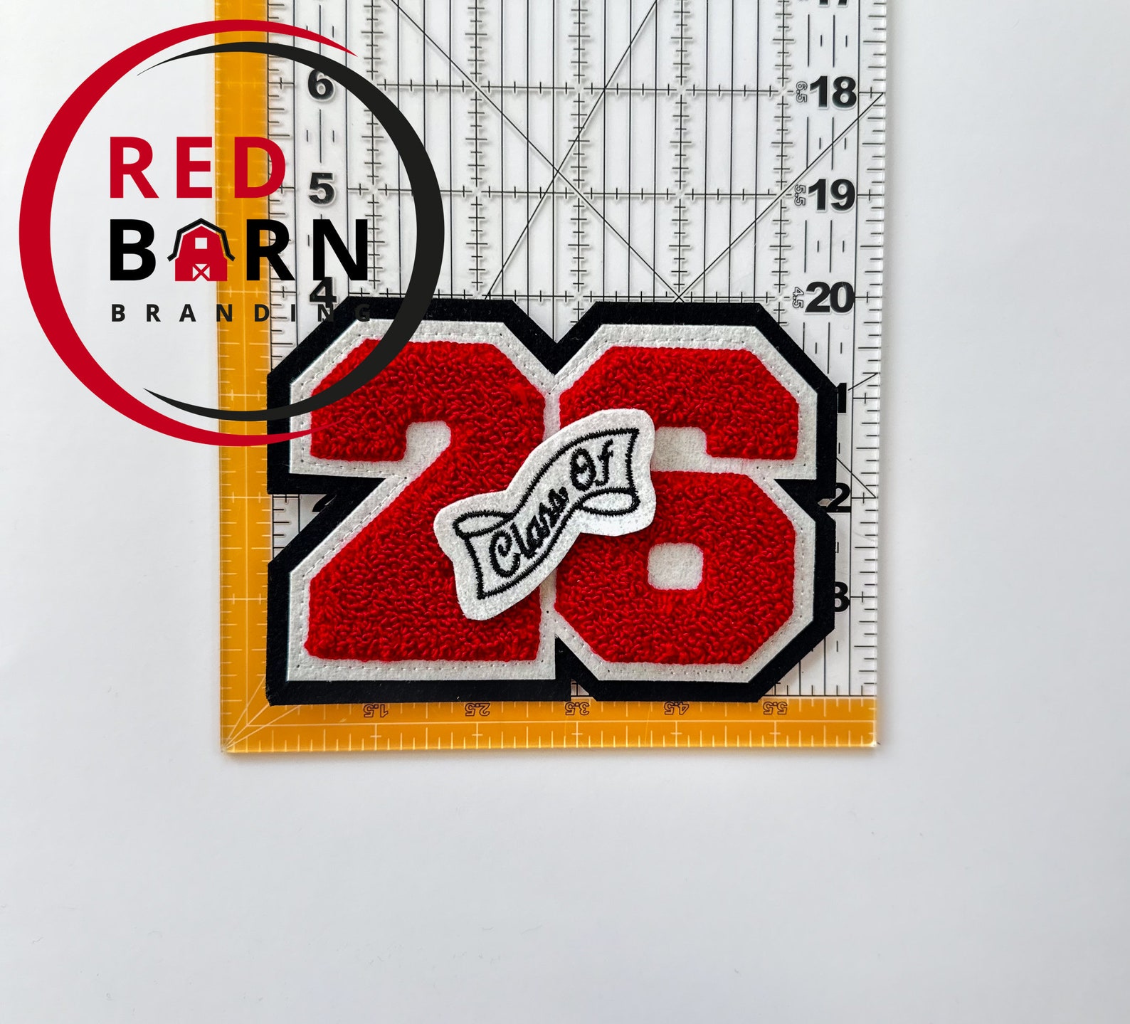 Chenille Patches Double Numbers in Red on White and Black - Etsy