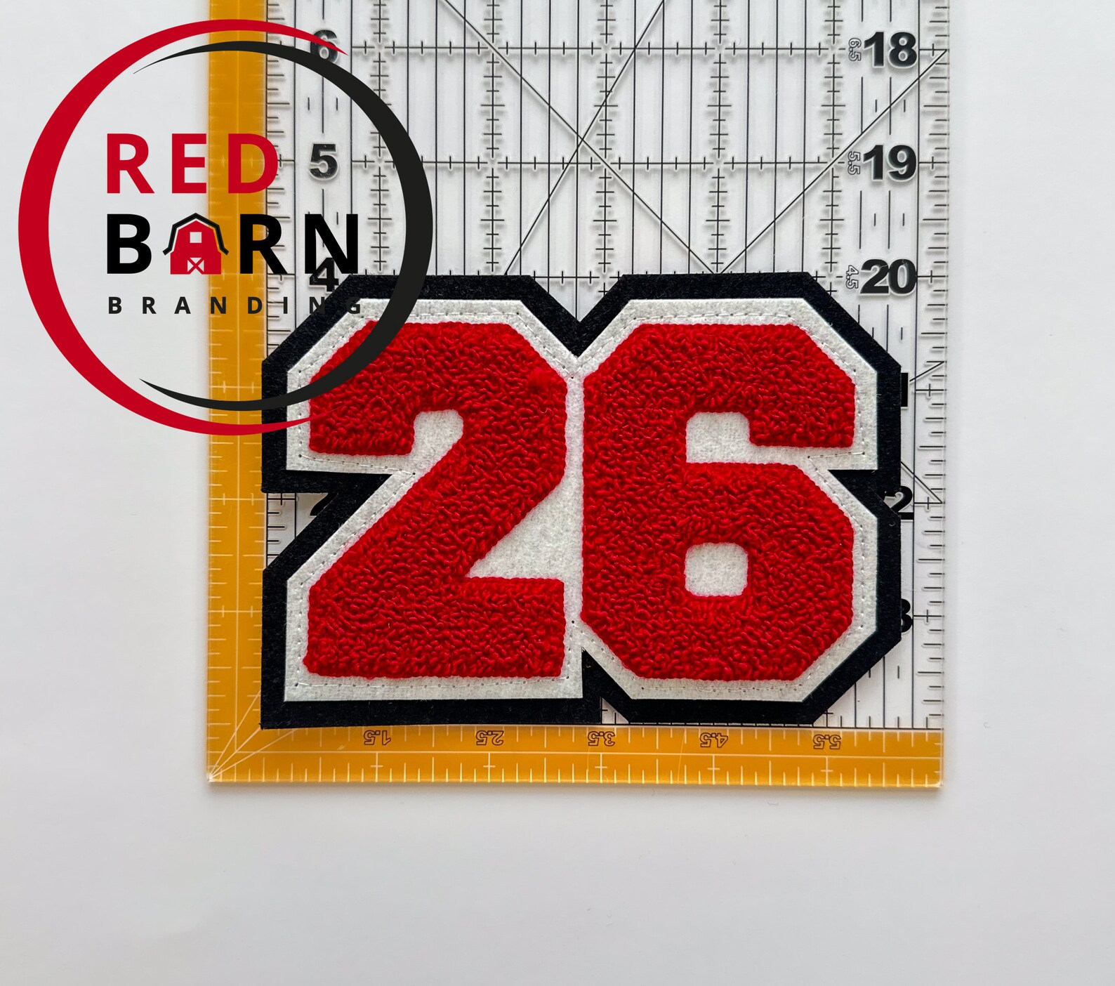 Chenille Patches Double Numbers in Red on White and Black - Etsy