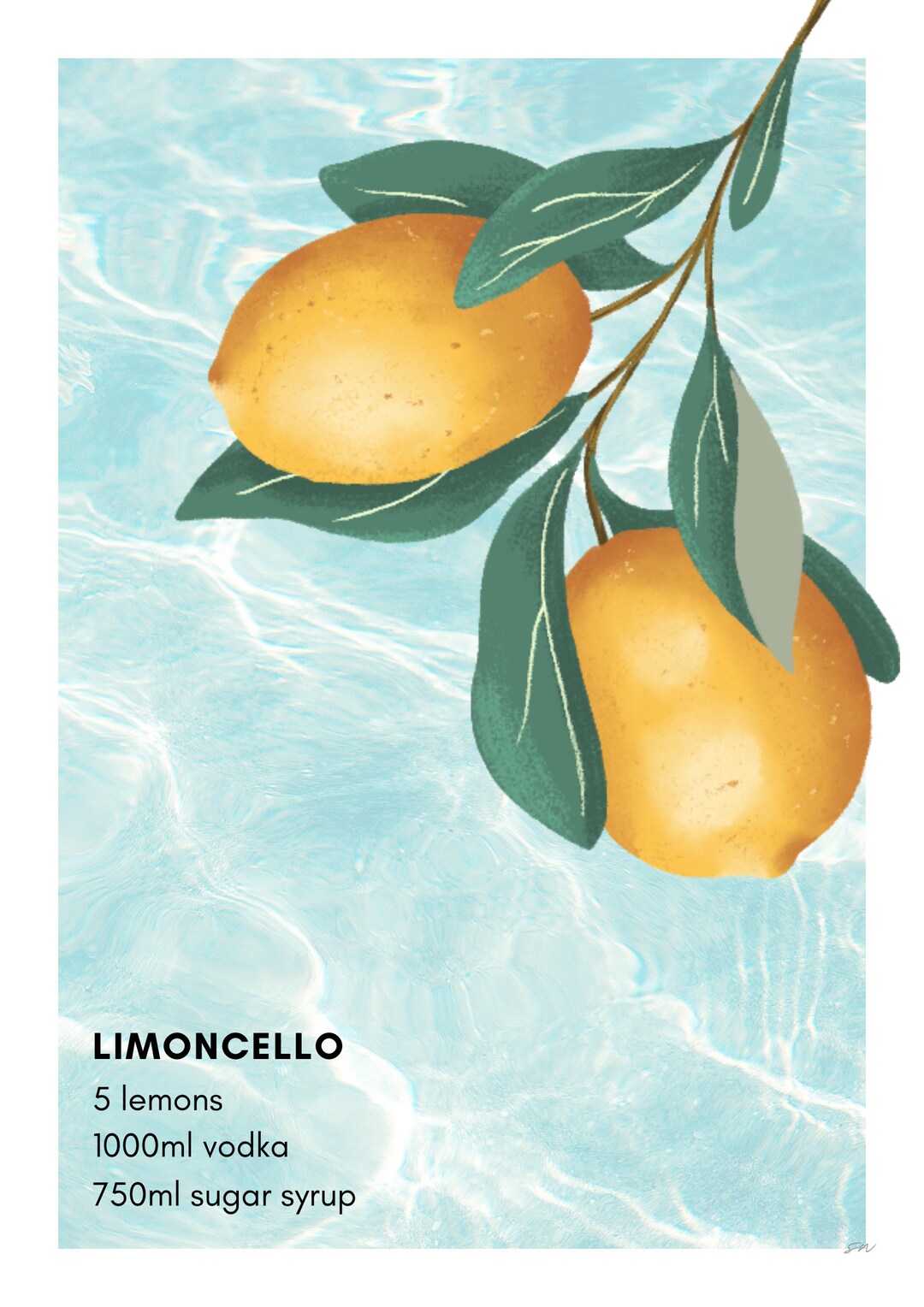 Limoncello Recipe (digital PDF Print A4/A3) - Etsy