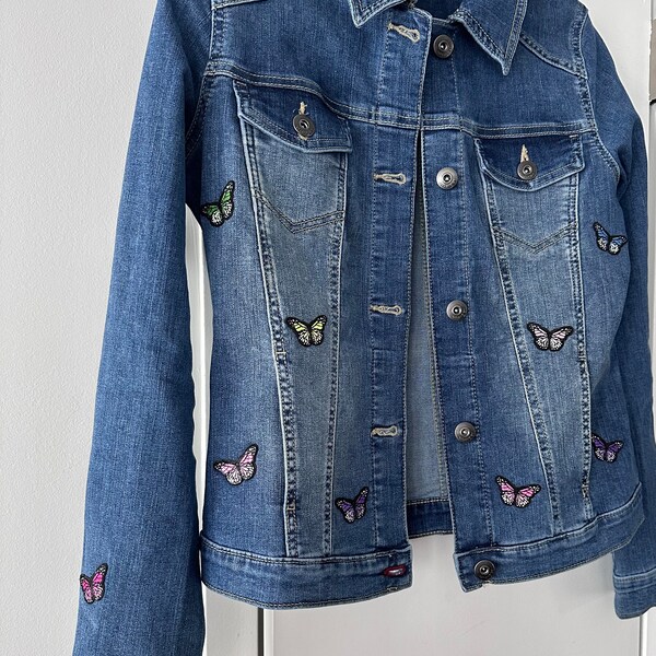 Butterfly Denim Jacket - Etsy