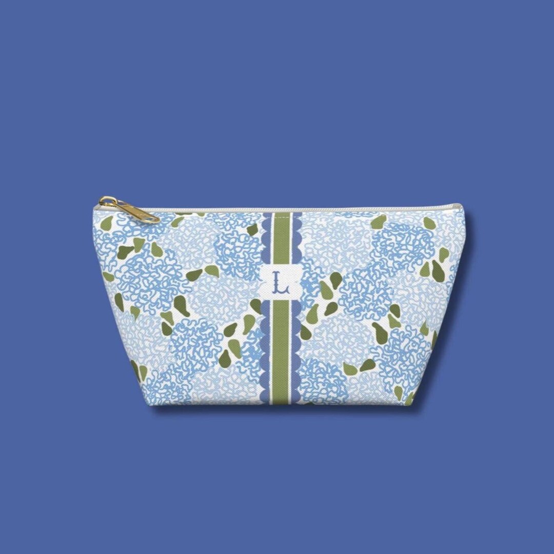 Mahjong Tile Bag Hydrangea Custom Initial Tote Bag Preppy Mahjongg Bag ...