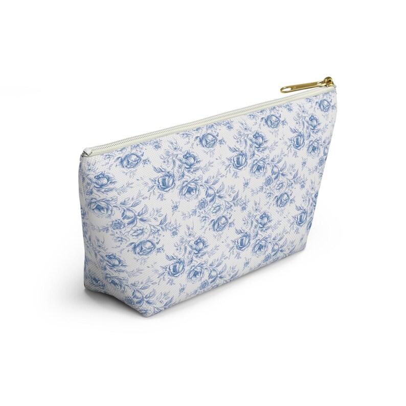 Custom Toile Cosmetic Bag Coastal Granddaughter Pouch Personalized ...