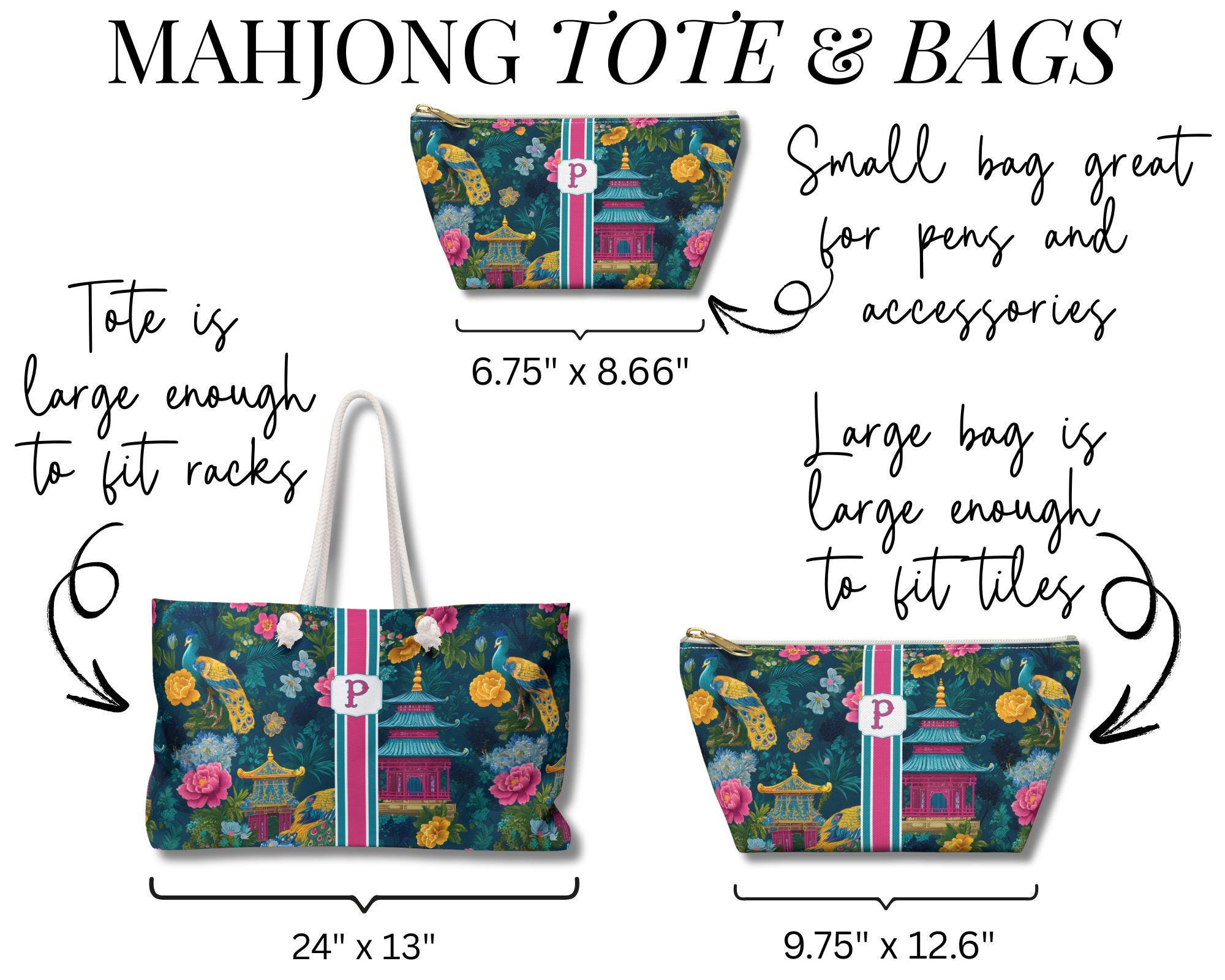 Mahjong Tile Bag Monogrammed Mahjong Bag Set Mahjongg Rack Bag Mahj ...