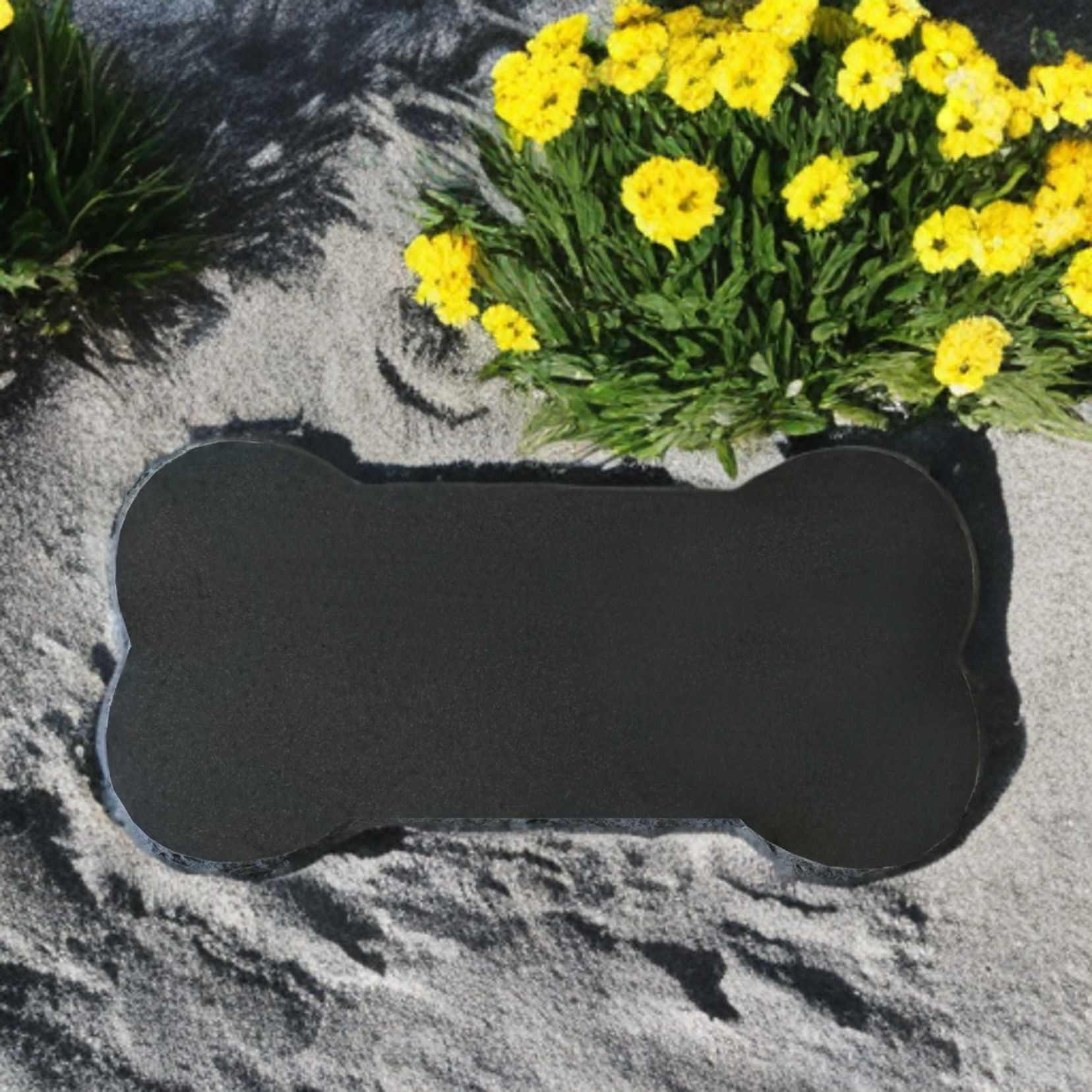 Blank Dog Bone Pet Memorial, Black Granite Dog Memorial Stone for Laser ...