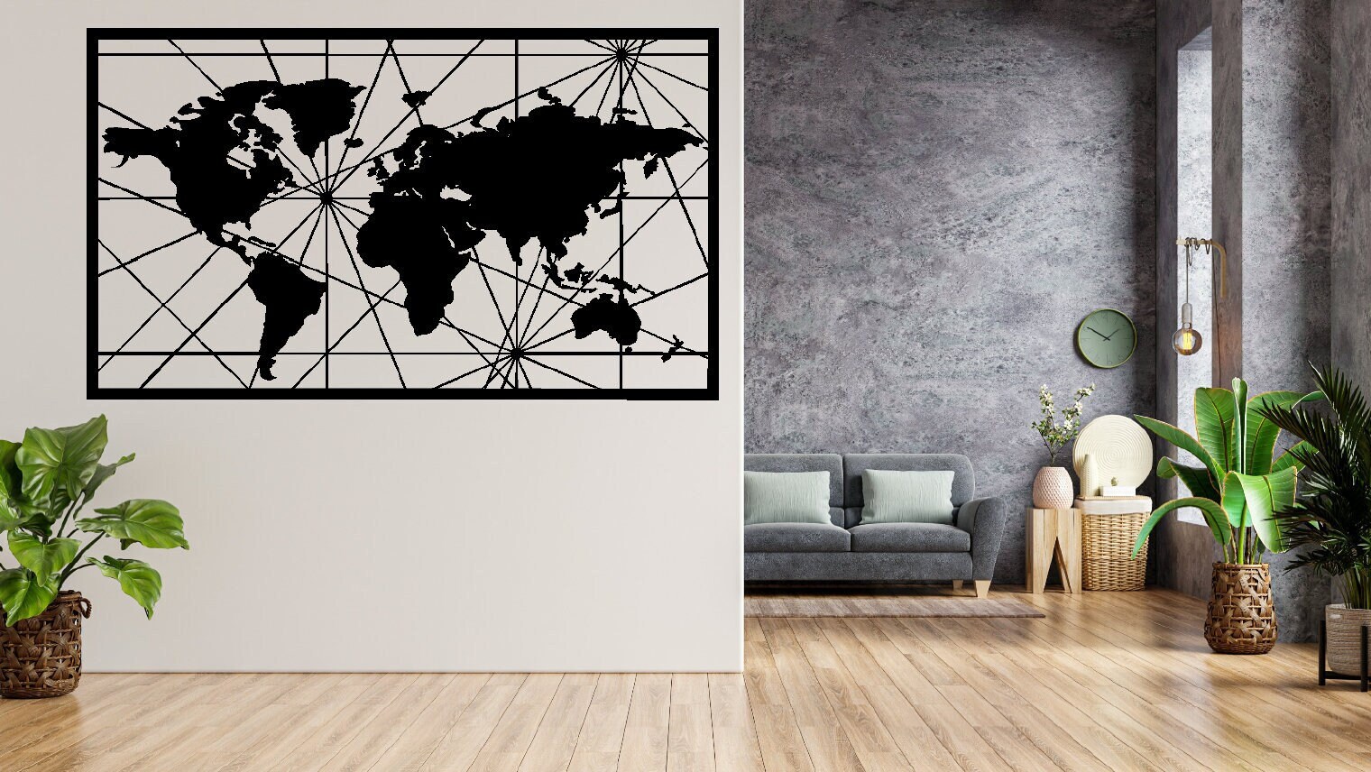 Metal Earth Map Wall Art Decor, Dxf Digital Download, Wooden Wall Art ...