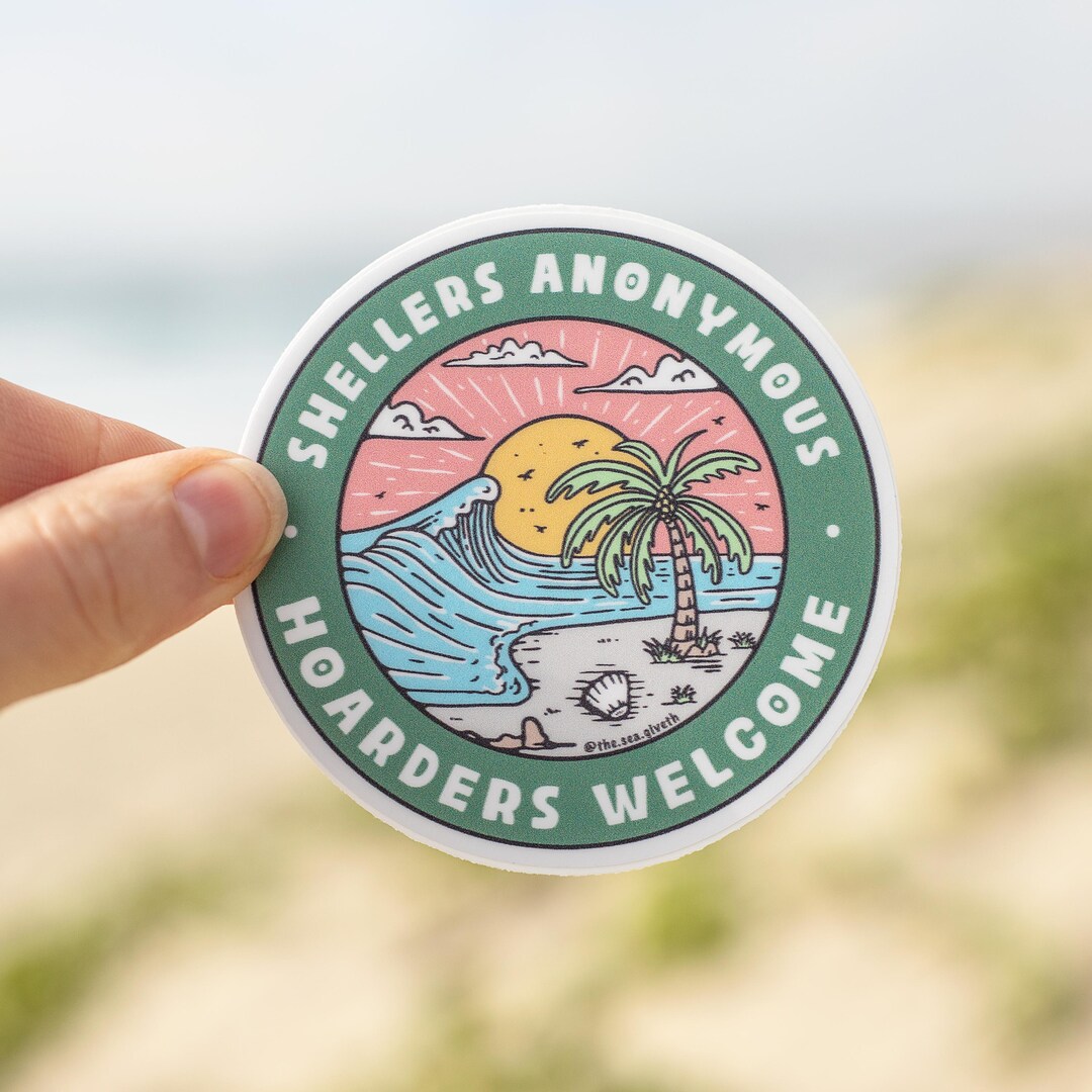 Shellers Anonymous Vinyl Sticker // Shells, Low Tide, Tidepools ...