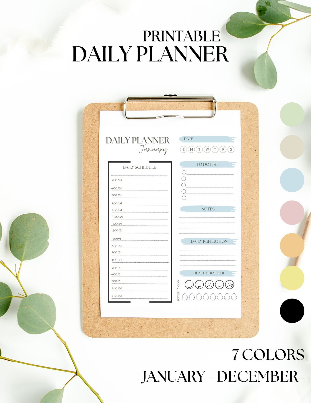 Daily Planner Printable, 24 Hour Daily Schedule, Hourly Planner - Etsy