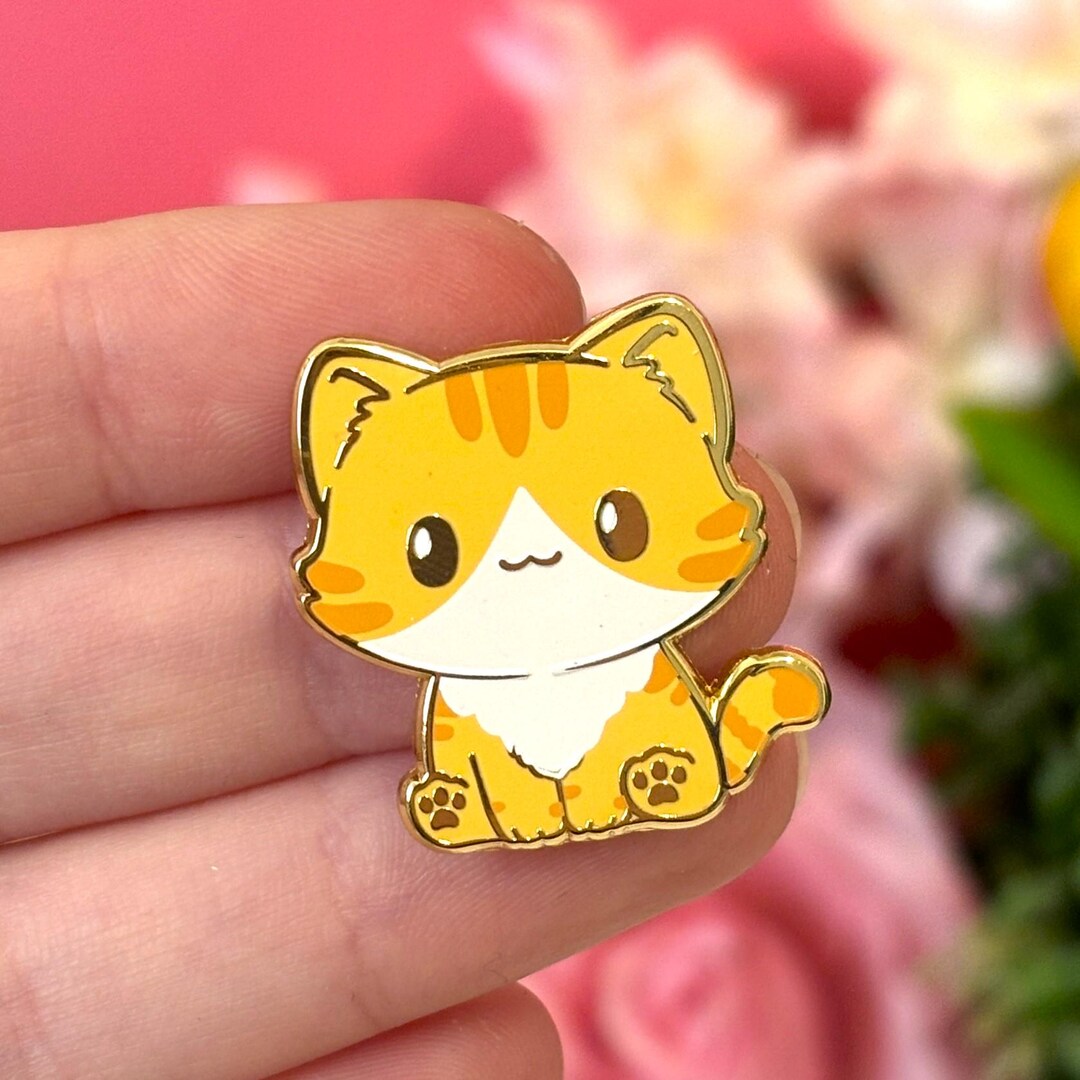 Charming Orange and White Tabby Cat Pin – Perfect for Tabby Lovers ...