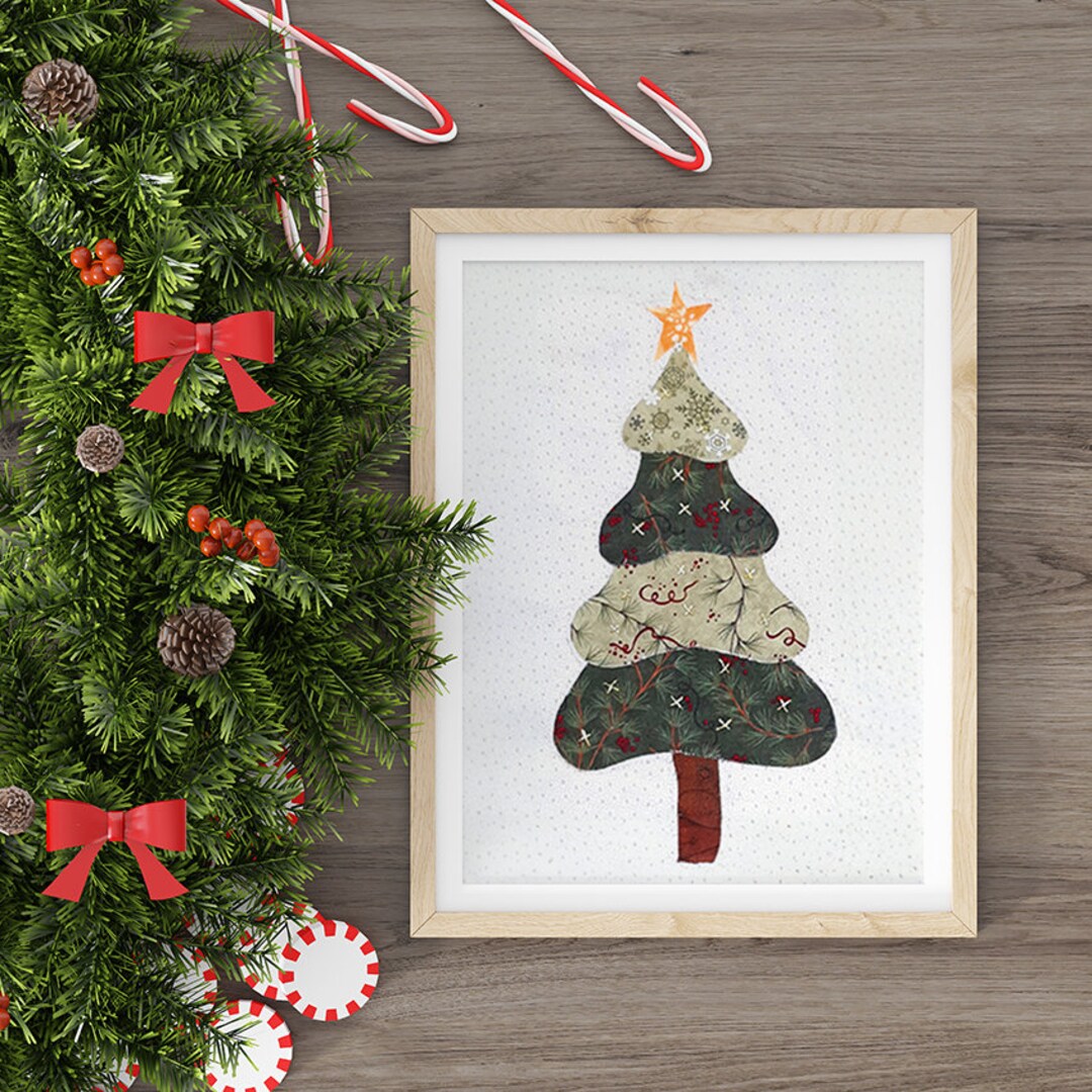 CHRISTMAS TREE Appliqué Technique Paper Pattern. Size 23.5 X - Etsy