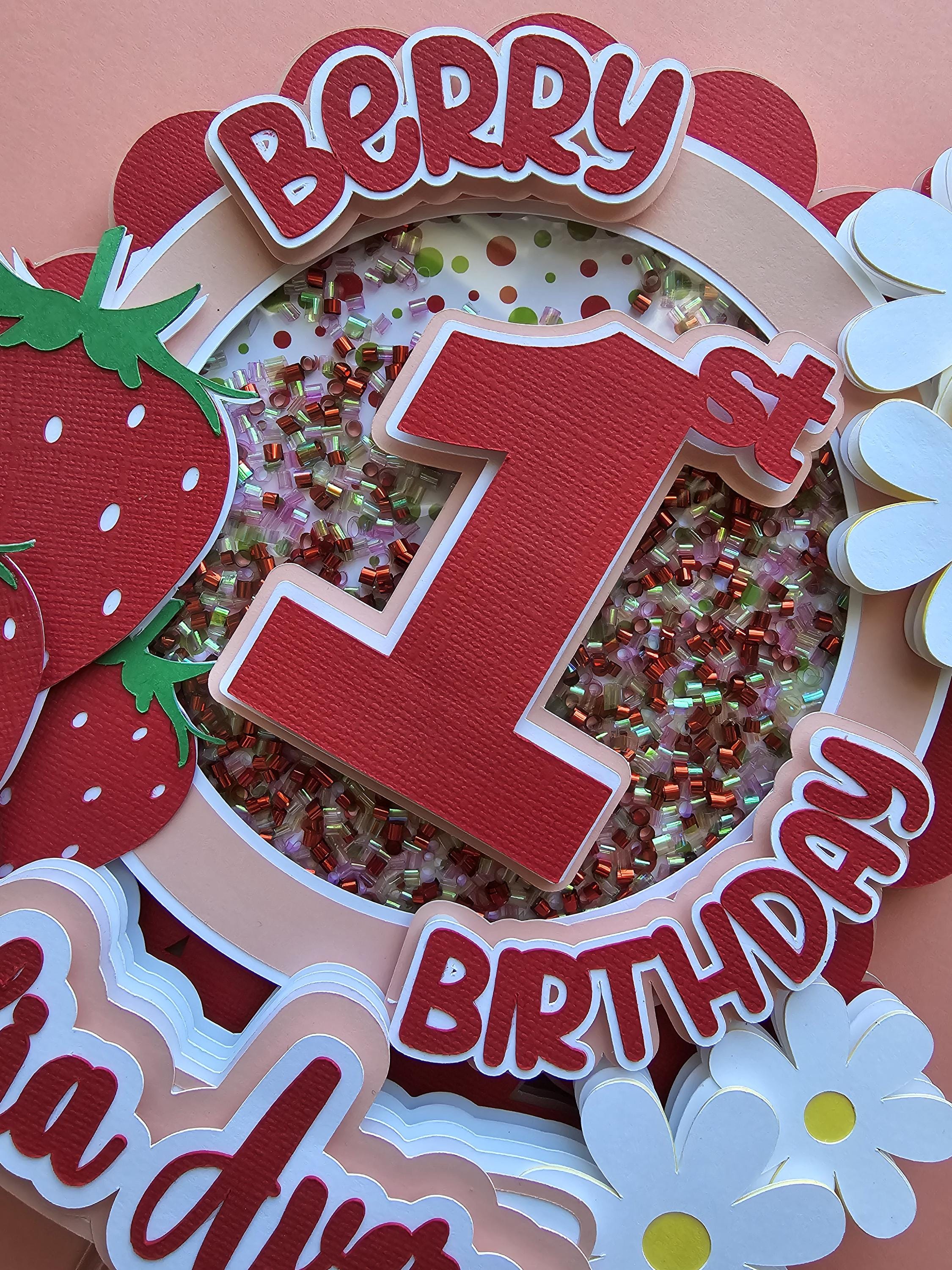 Berry First Birthday Cake Topper - 3D Shaker Decoration - Etsy