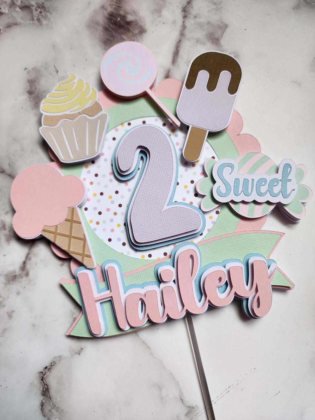 Personalized Cake Topper 2 Sweet - Etsy
