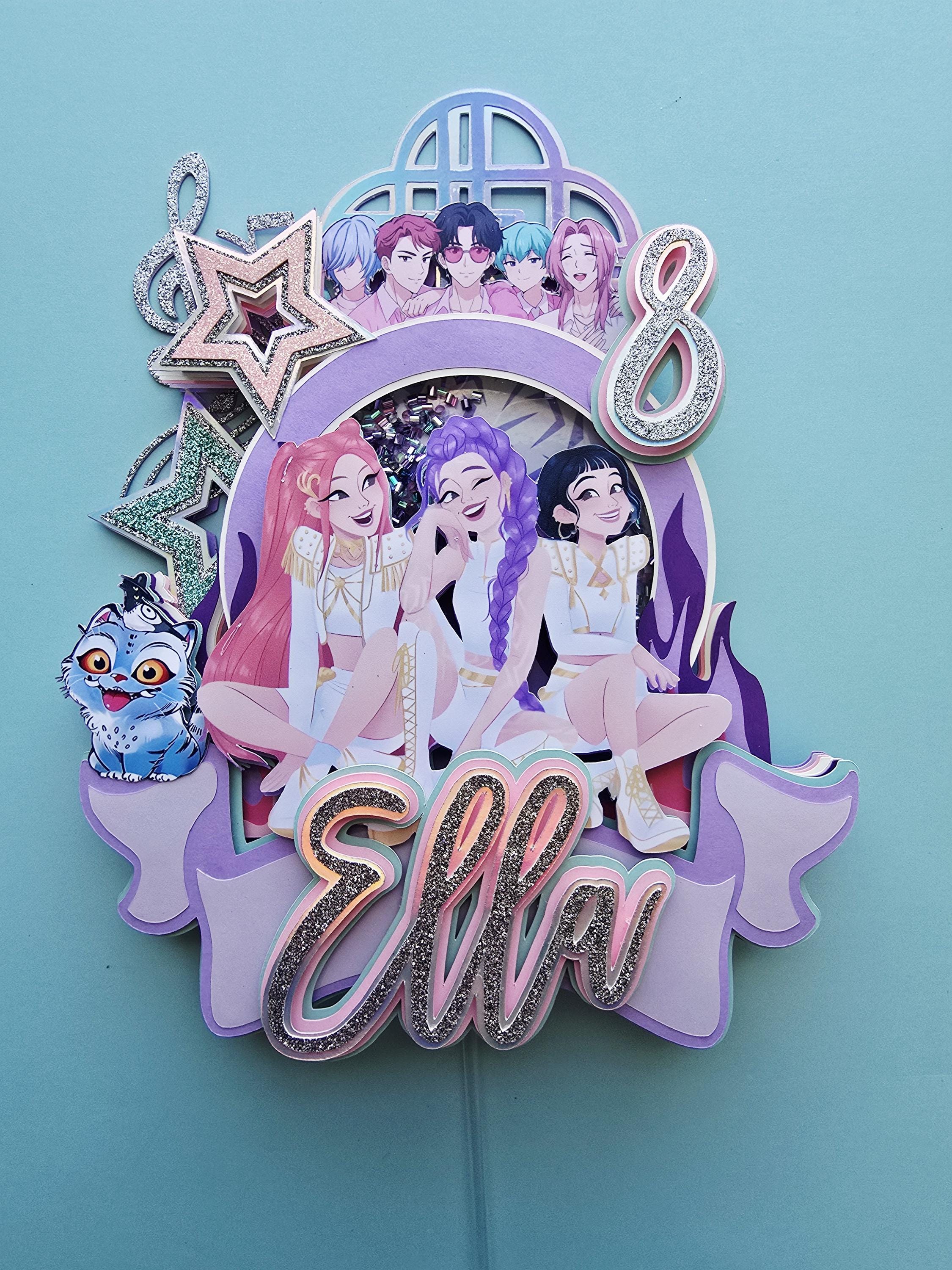Kpop Cake Topper - Demon Hunter Cake Topper - Huntrix - Birthday - Etsy