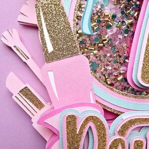 Glam Spa Party Cake Topper: Personalized Glitter Birthday Decoration - Etsy